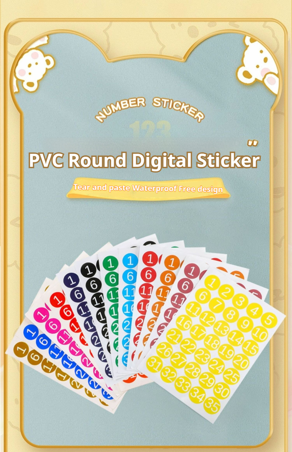 Round Number Sticker Numbers 1-100 Red Color Diameter 1 Cm./3cm/5 Cm/10 ...