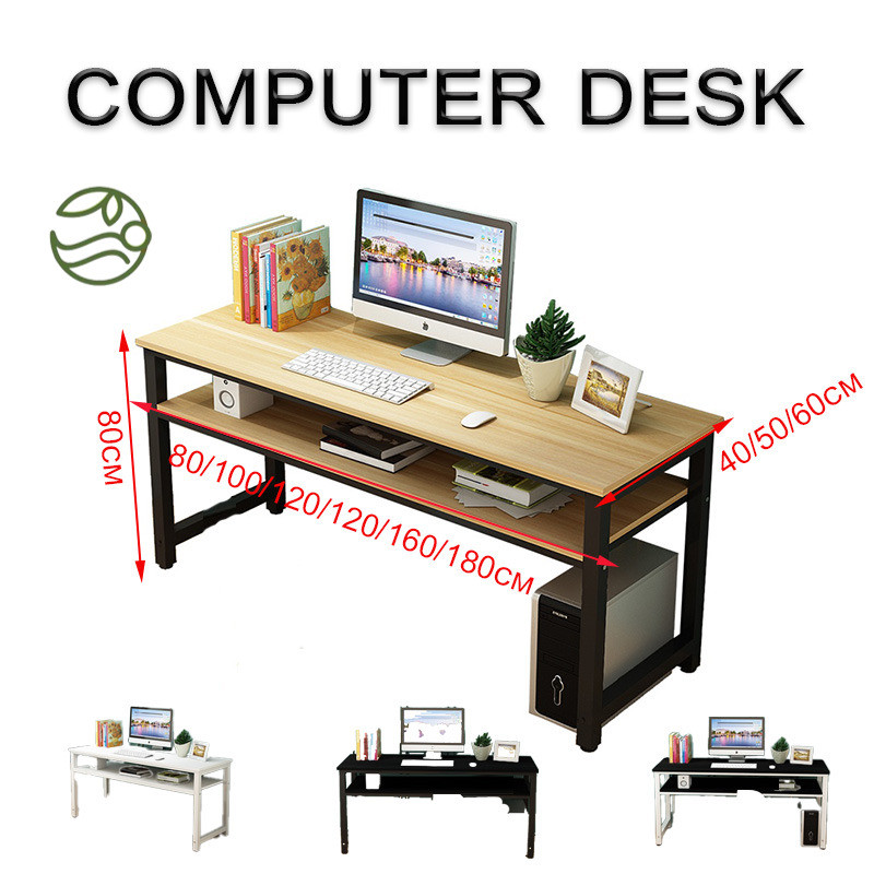 SAD Computer Table Double-layer Computer Office Desk Bedroom Wall ...