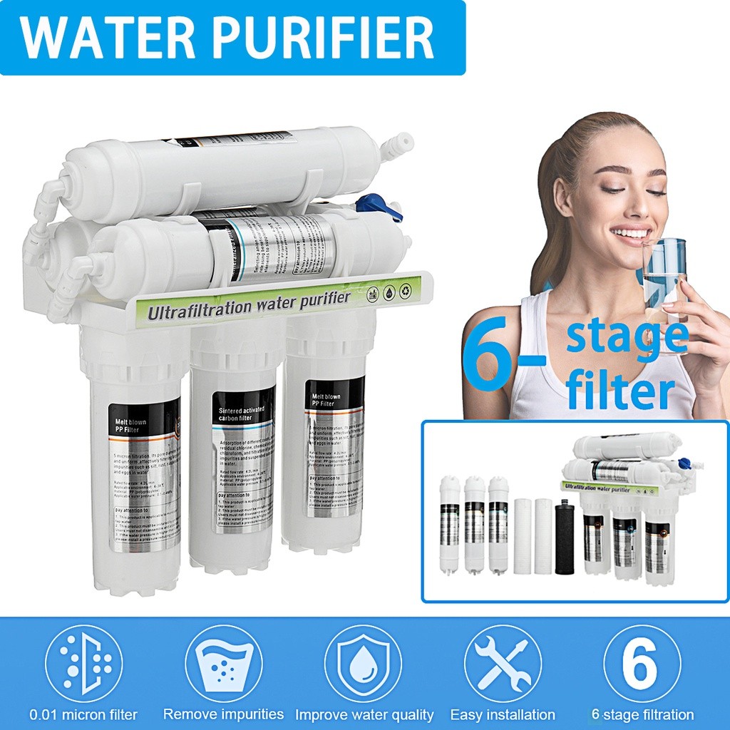 6 Stage 3+3 Mode Ultrafiltration Drinking Water Filter System Home ...
