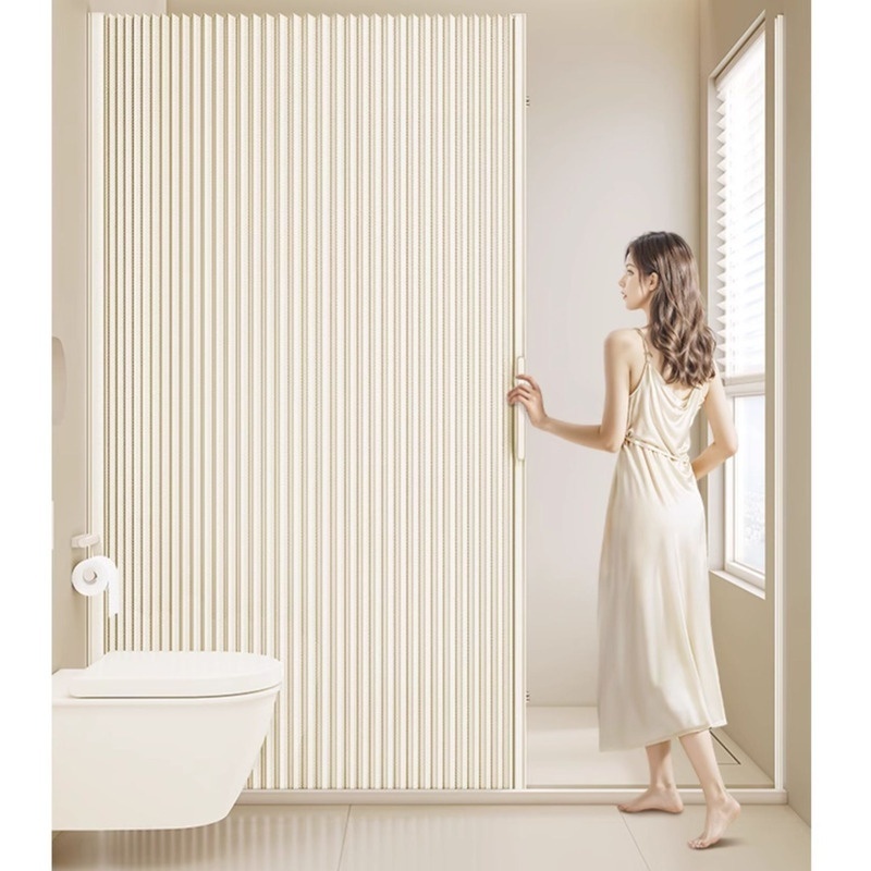 Folding Shower Curtain Invisible Shower Bathroom Curtain Bathroom Cover ...