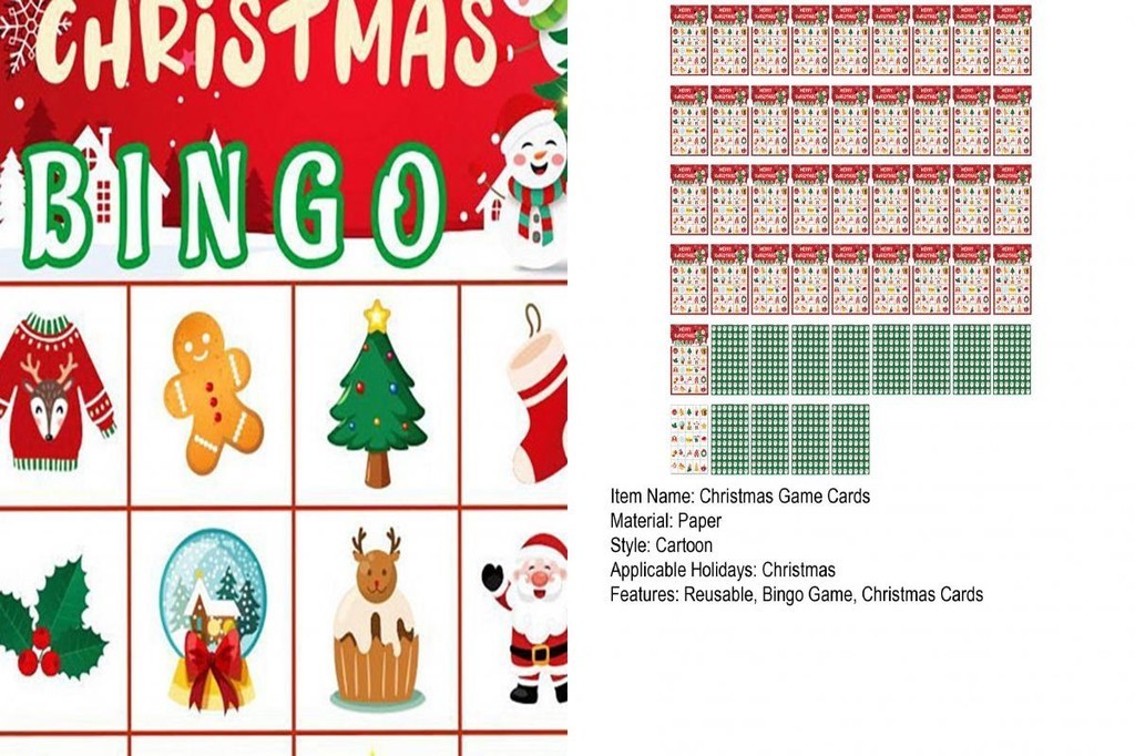 Moamegift Colorful Christmas Bingo Cards Festive Christmas Bingo Game ...