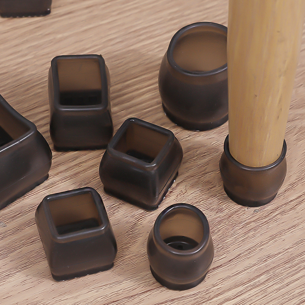 4/8 Pcs Transparent Table Chair Leg Protectors Caps - Round Square ...