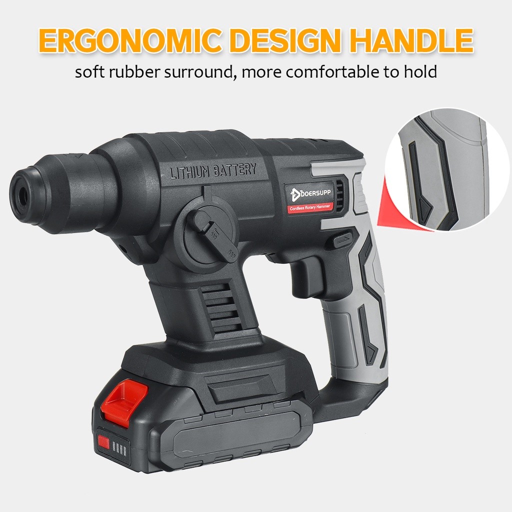 7500mAh Electric Rotary Hammer Cordless Rechargeable Multifunction ...