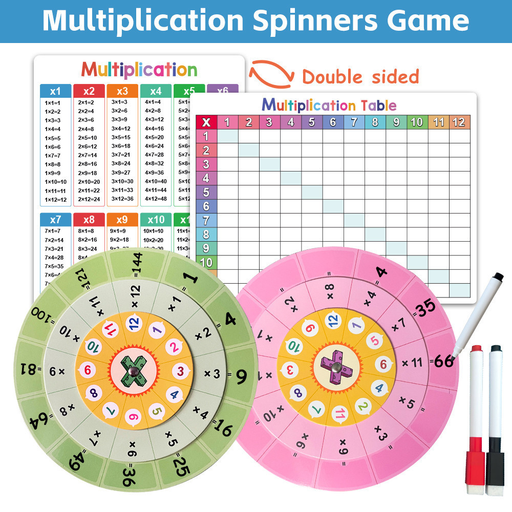1-12 Multiplication Training Turntable Spinner for Kids Children Number ...