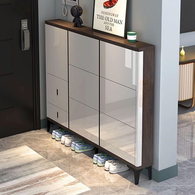 Ultra-thin Shoe Cabinet With Shoe Stool Drawer Nordic Shoe Rack Cabinet ...