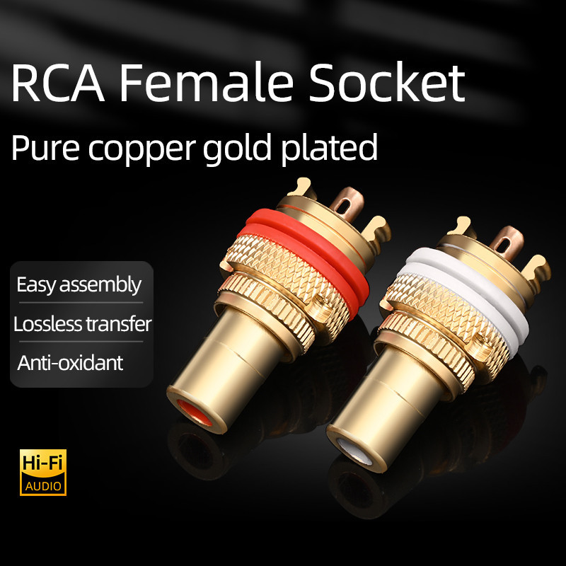 HiFi RCA Jack Plug Audio Connector Female Socket Chassis High-end CMC Female Socket Adapter AV ...