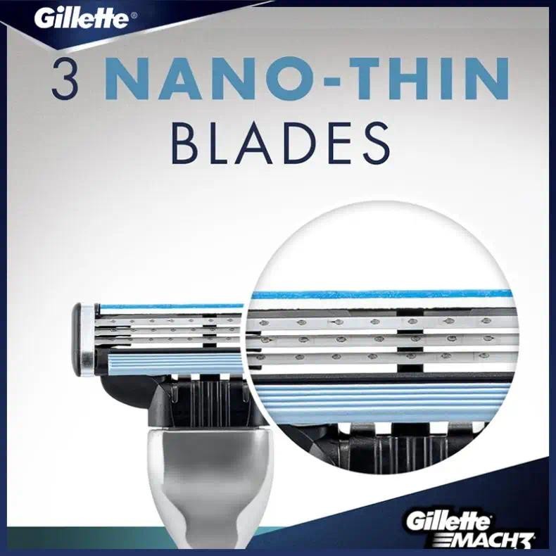 Gillette Mach 3 Razor 3 Layers Blades Face Hair Removal Shaver Men's ...