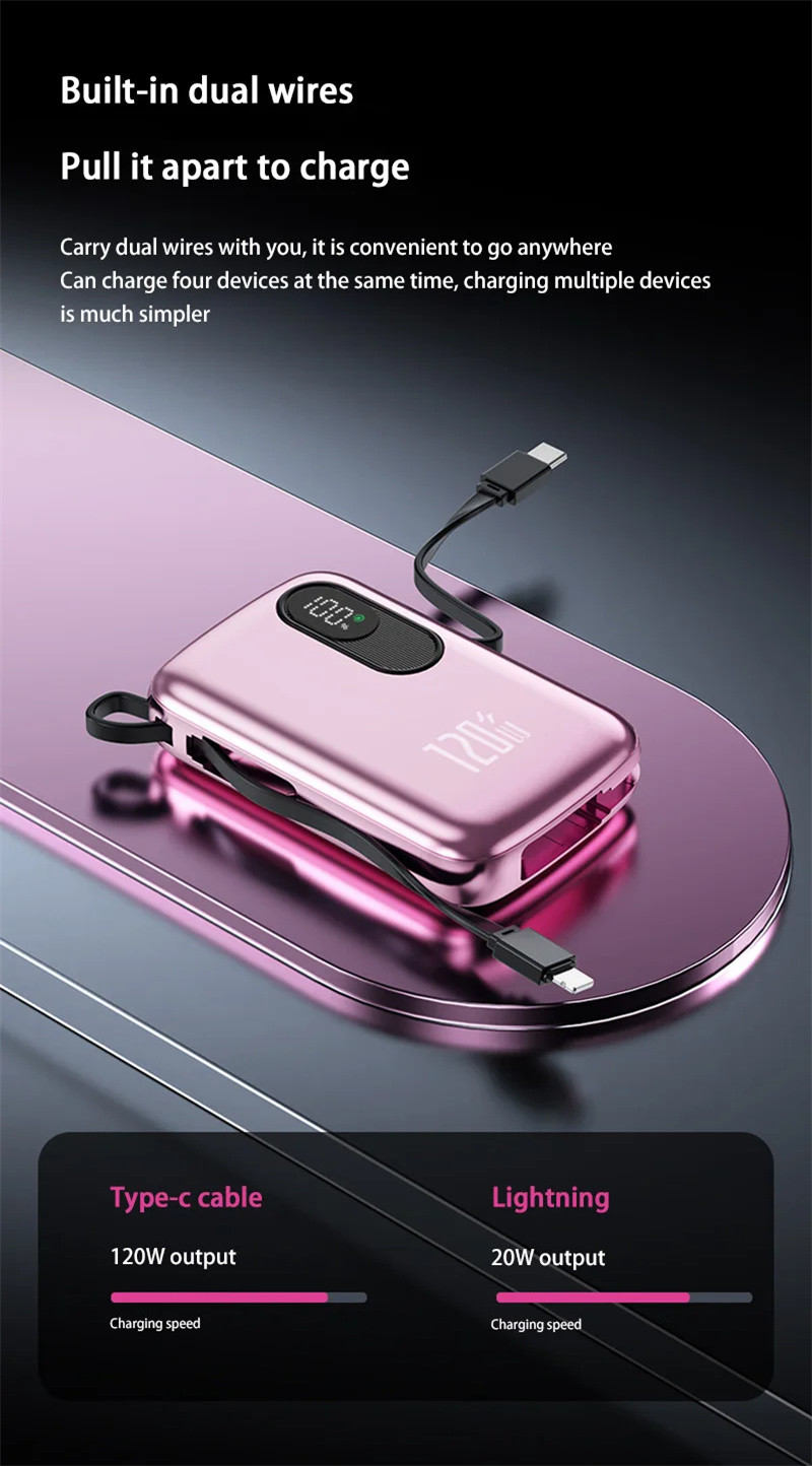 [SG Stock] CCC Power Bank 20000mah Powerbank Fast Charging Dual-Cable ...