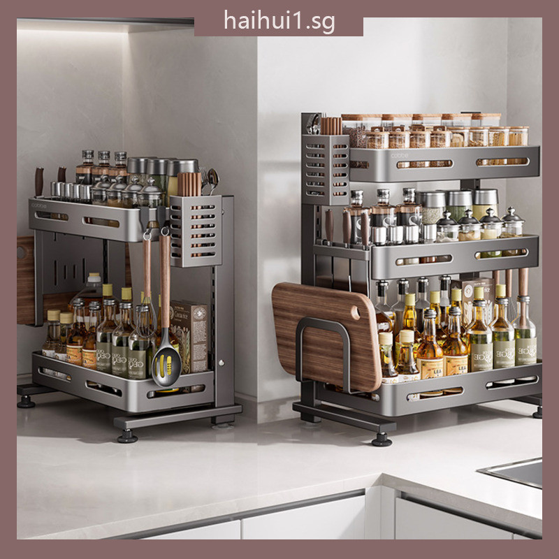 Stainless Steel Kitchen Spice Rack Countertop Multi-Functional Salt ...