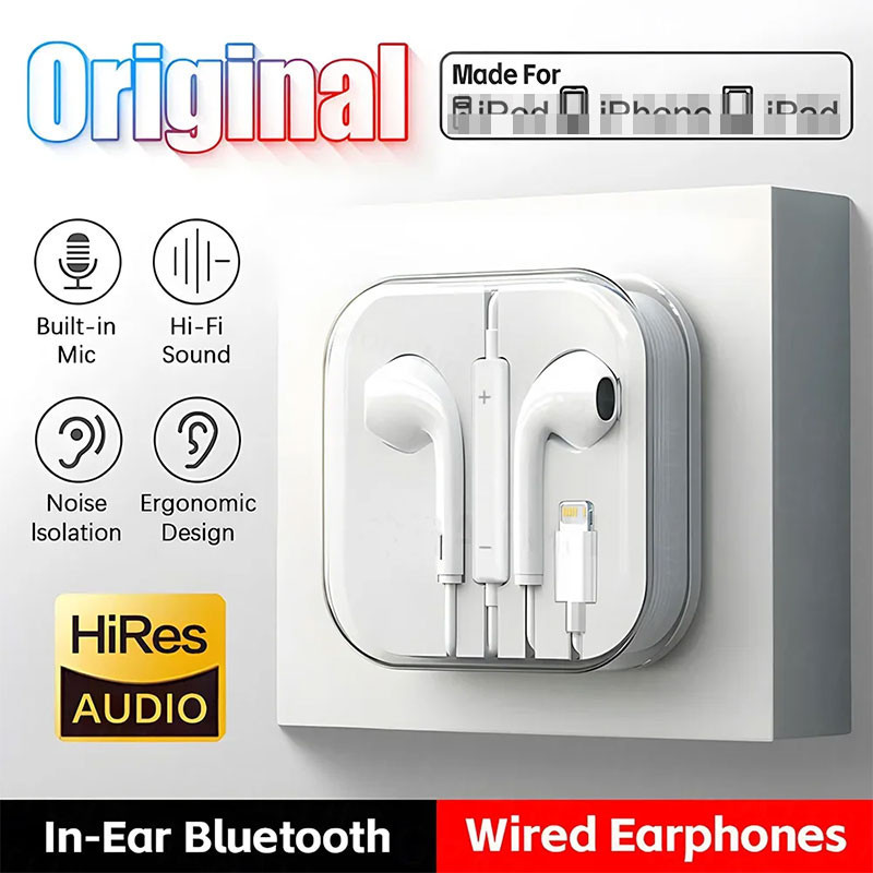 For IOS Headphones In-ear to 3.5mm Type C Wired Bluetooth Earphones ...