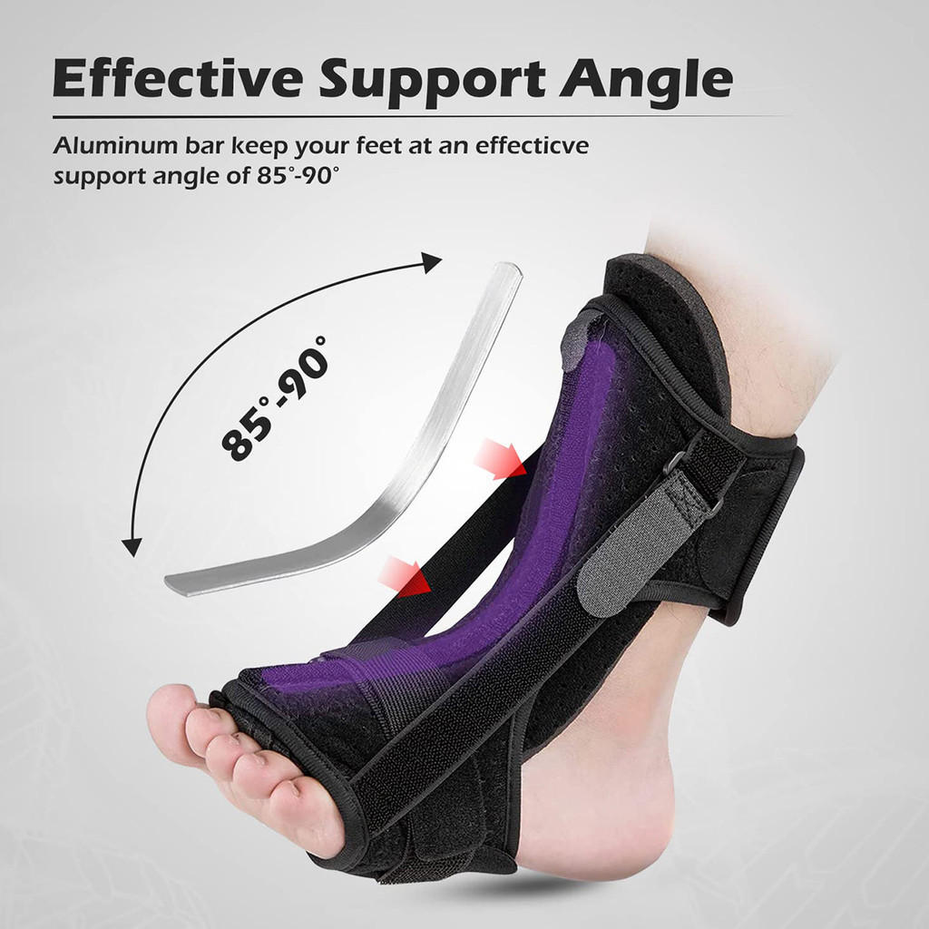 Plantar Fasciitis Night Splint Adjustable Foot Drop Orthotic Brace ...