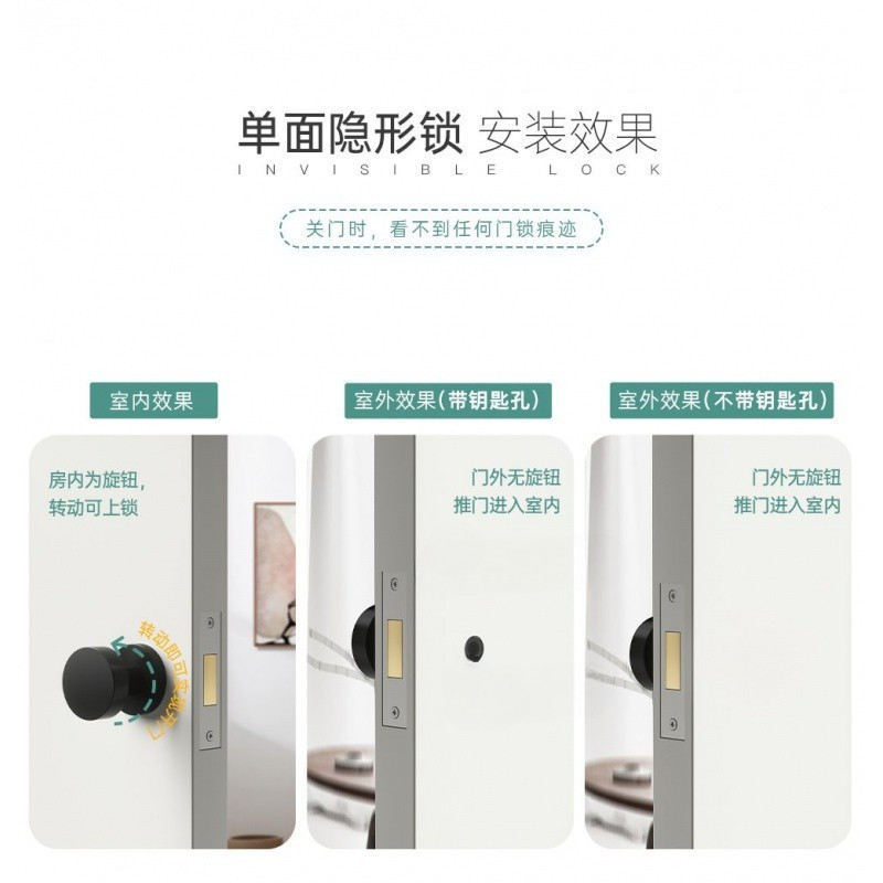 Invisible Door Lock,Lock With Key Single Side Lock Indoor Door Hidden ...