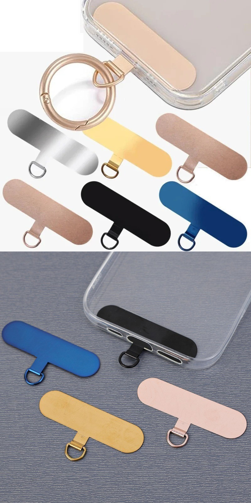 Ultra-Thin Metal Phone Patch Clip - 360 Degree Rotatable Phone Tether ...