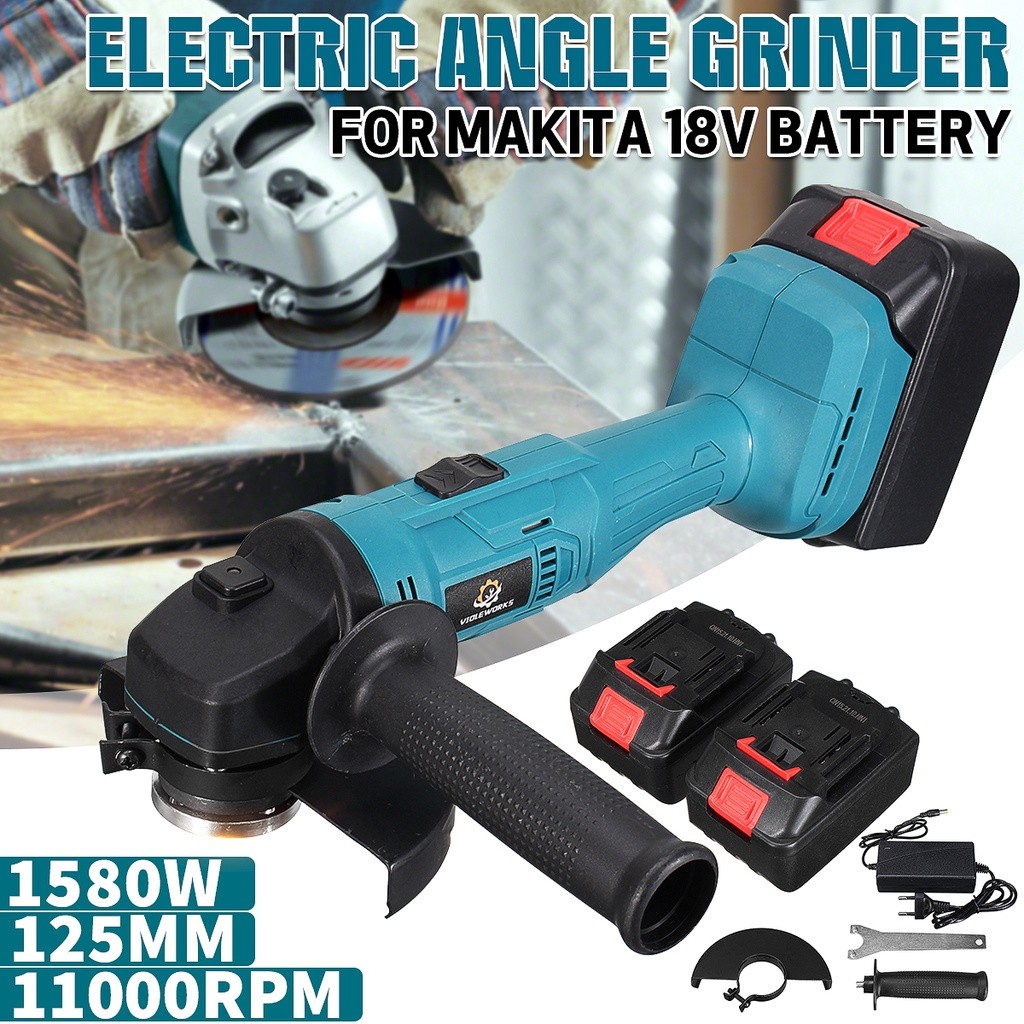 1580W Cordless Angle Grinder 11000rpm Li Battery Electric Polishing ...