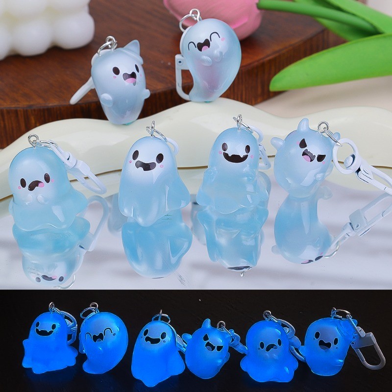 [Wholesale] Luminous Halloween Ghost Key Chain Cartoon Jelly Doll Phone ...