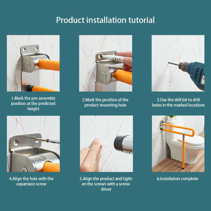 Toilet Handle Bar Safety Handle Foldable Toilet Handrail Shower ...