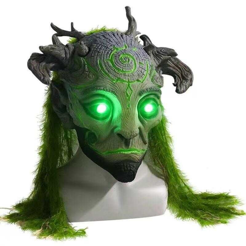 New Halloween Green Elf Glowing Latex Mask King of the Forest Monster ...