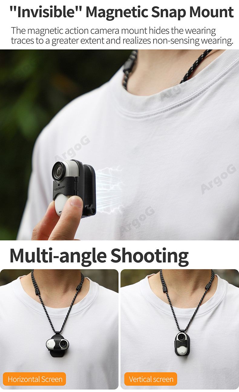 Sunnylife Magnetic Chest Mount with Neck Lanyard for Insta360 GO 3S ...
