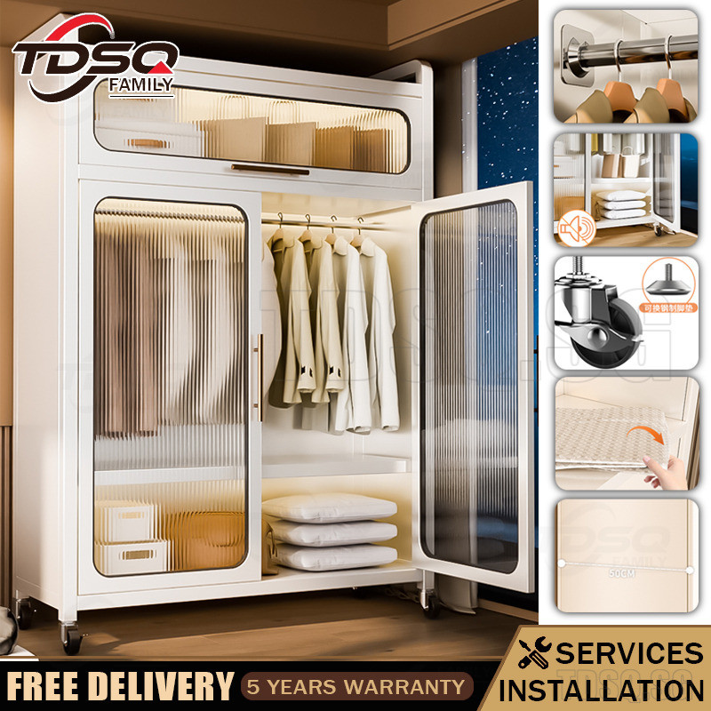 TDSQ Simple Wardrobe Assembled Metal All Steel Frame Iron Art Small ...