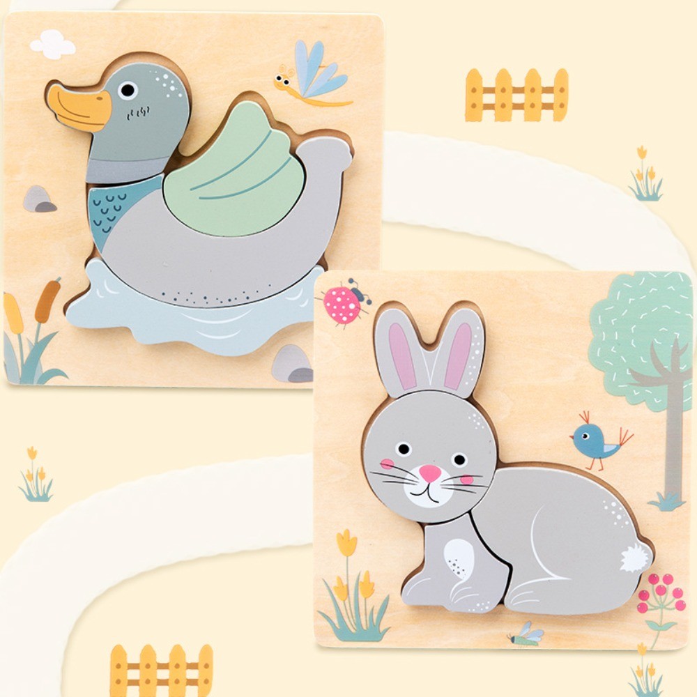 Wooden 3D Animal Puzzle – New Cartoon-Themed Learning Toy for Toddlers ...