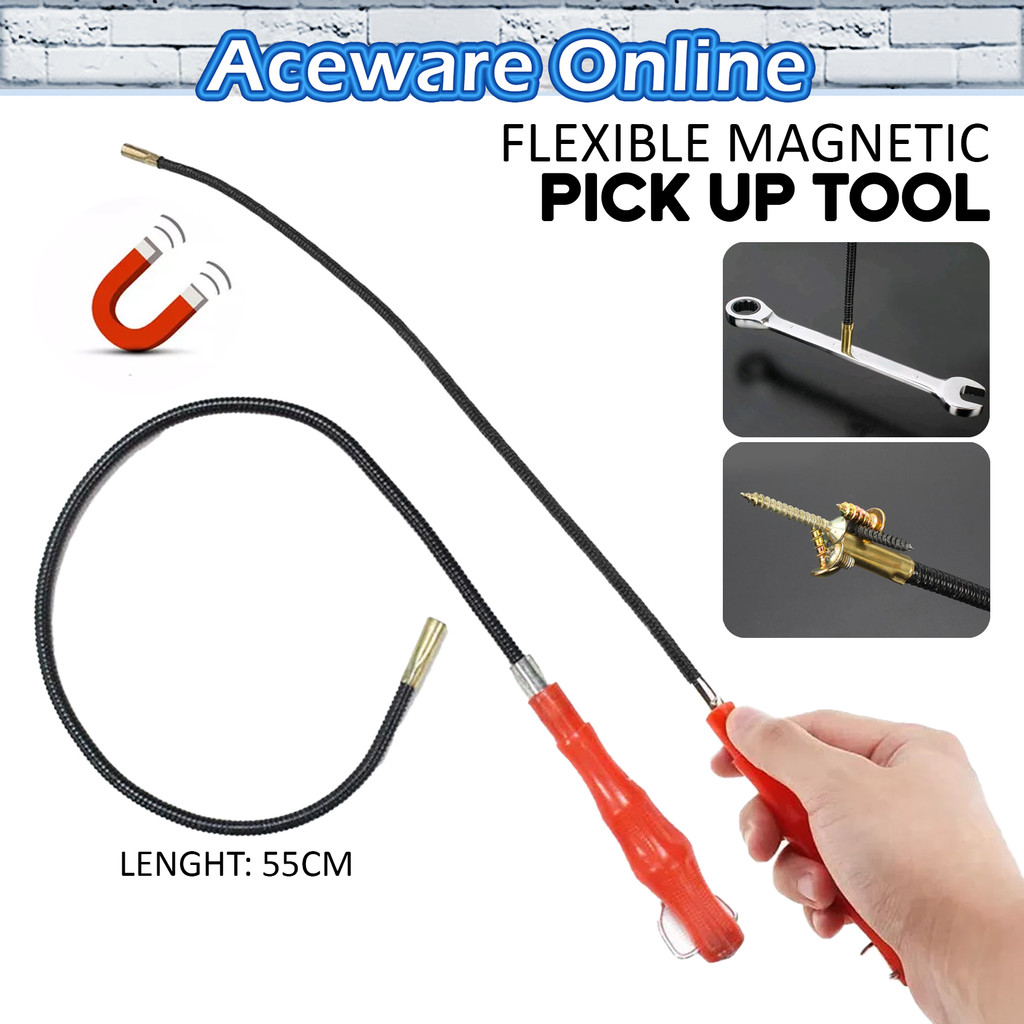 550mm Flexible Magnetic Pick Up Tool Magnet Screw Picker Pickup Stick ...