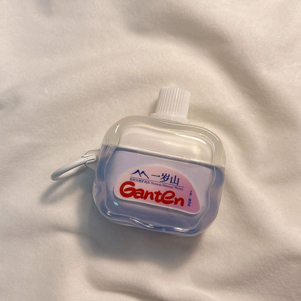 Ins Clear Ganten Mineral Water Wavy Edge Earphone Cover with Mineral ...