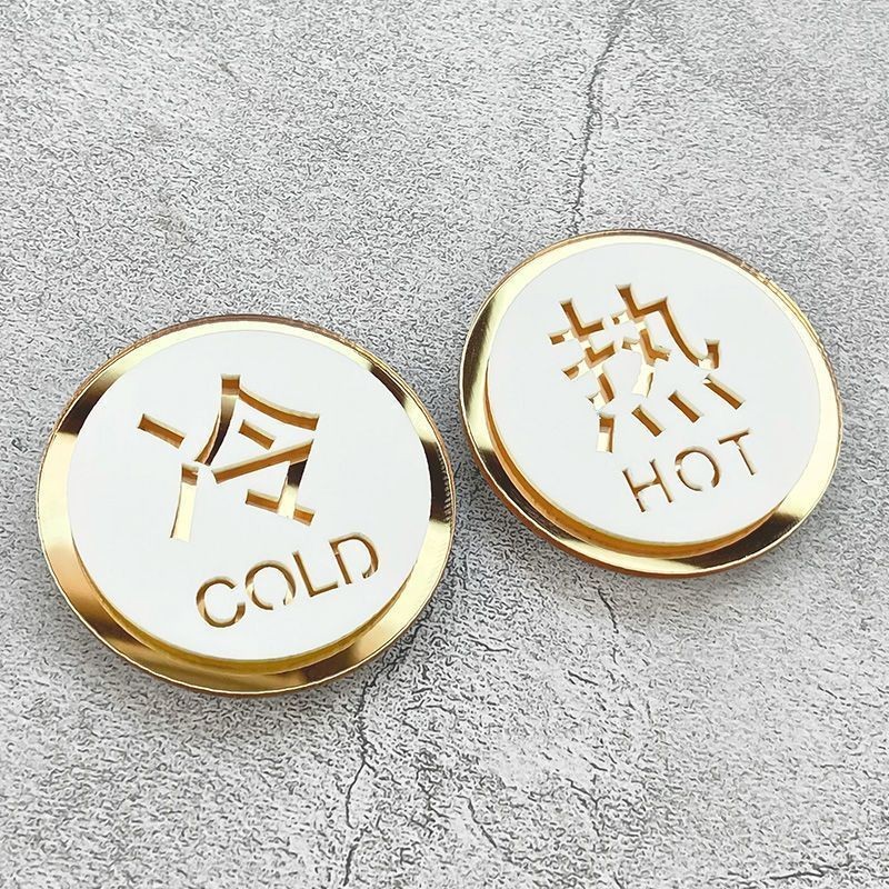 Faucet Hot And Cold Water Sign Stickers Toilet Bathroom Prompt Sign ...