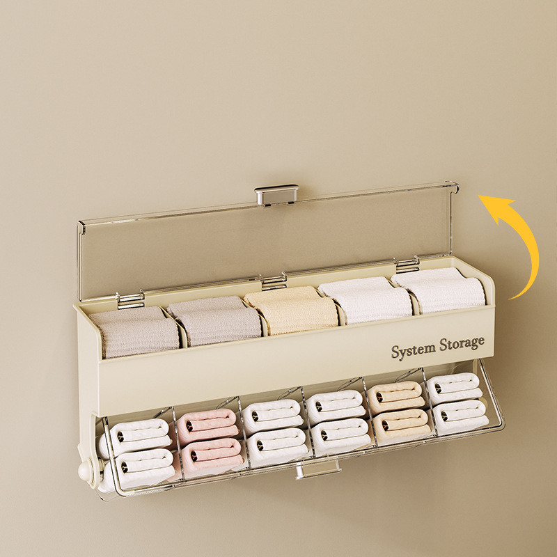 Wall Mounted Storage Box With Lid Wardrobe Underwear Sock Organizer ...