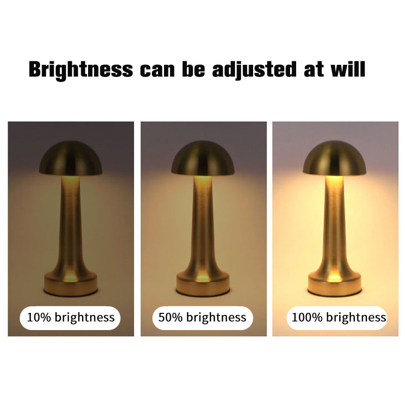 Minimalist Metal LED Table Lamp USB Rechargeable Wireless Stepless ...