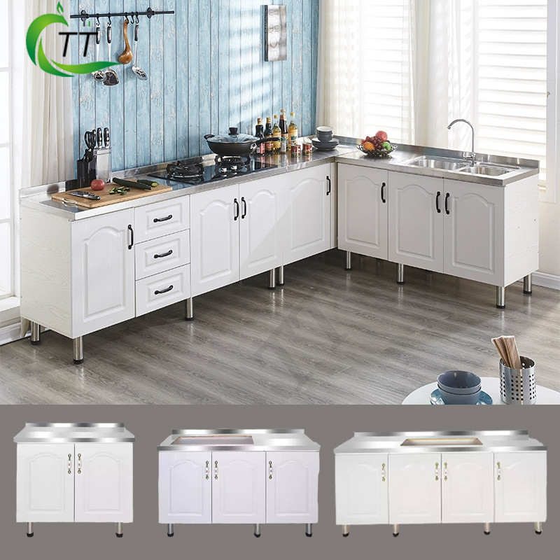 TT Cabinets Stainless Steel Simple Kitchen Storage Cabinet Stove Sink ...