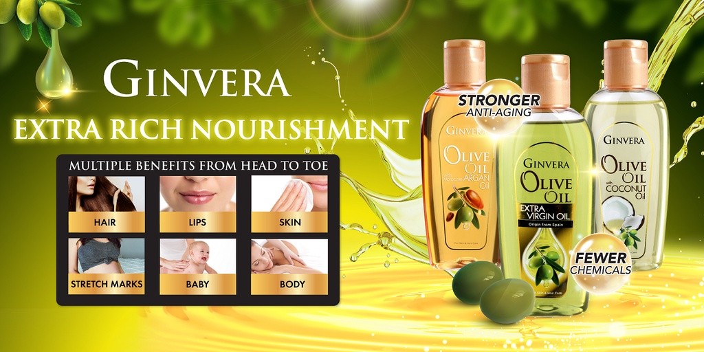 [Bundle of 2] GINVERA Olive Oil 150ml - for Hair/ Face/ Body - Green ...
