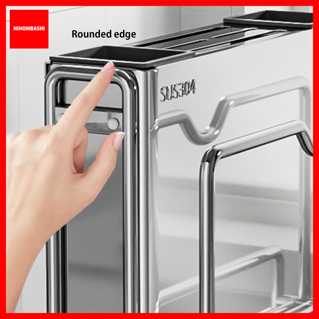 304 Stainless Steel Knife Rack Kitchen Storage Knife Holder Cutlery ...