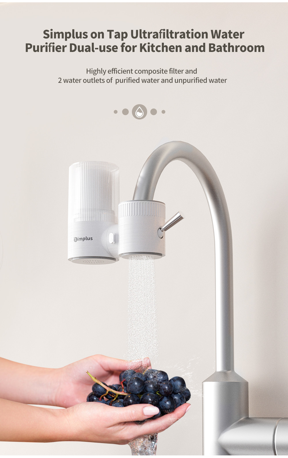 Simplus Tap Water Purifier | 0.01µm Ultrafiltration filter | 2L/Min ...