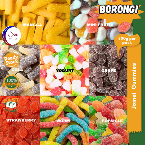 Jomei Mantap Gummies Flavors Cola Strawberry Yogurt Mangga Mini Fruits ...