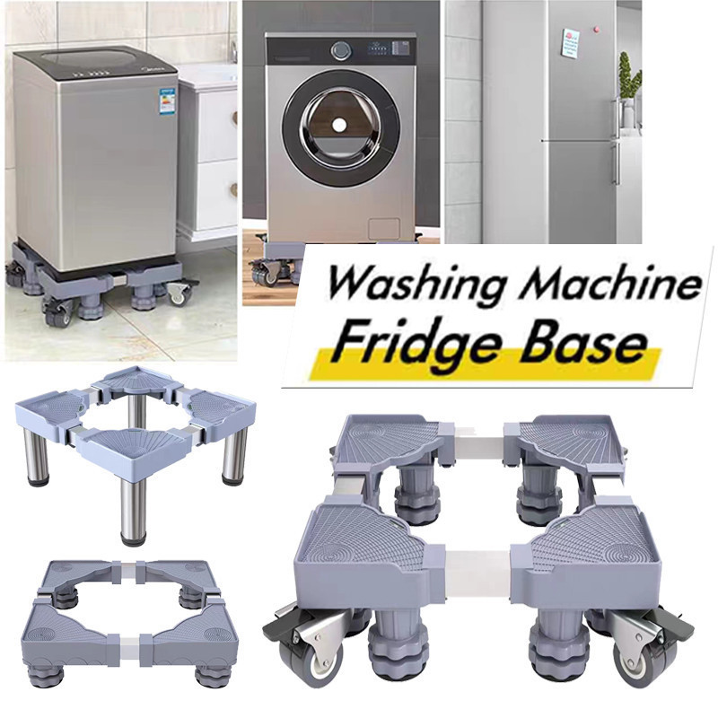 13.5/18cm Steel Legs Adjustable Washing Machine Stand Base Fridge Refrigerator Movable Washer ...