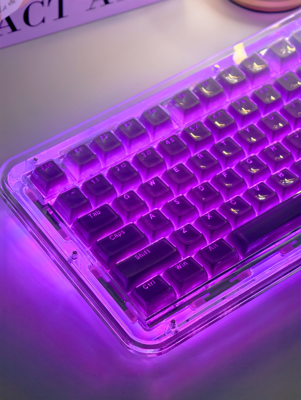 Purple Jelly Keycaps OEM Profile 136 Keys PC PBT Letter Light ...