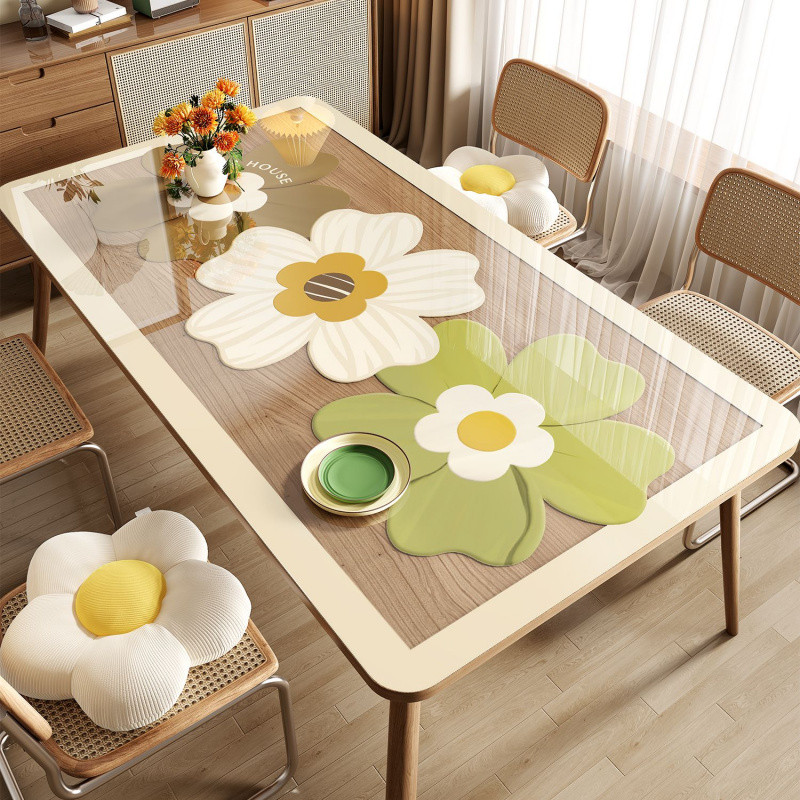 Soft glass table mat thickened oil-proof waterproof PVC tablecloth ...