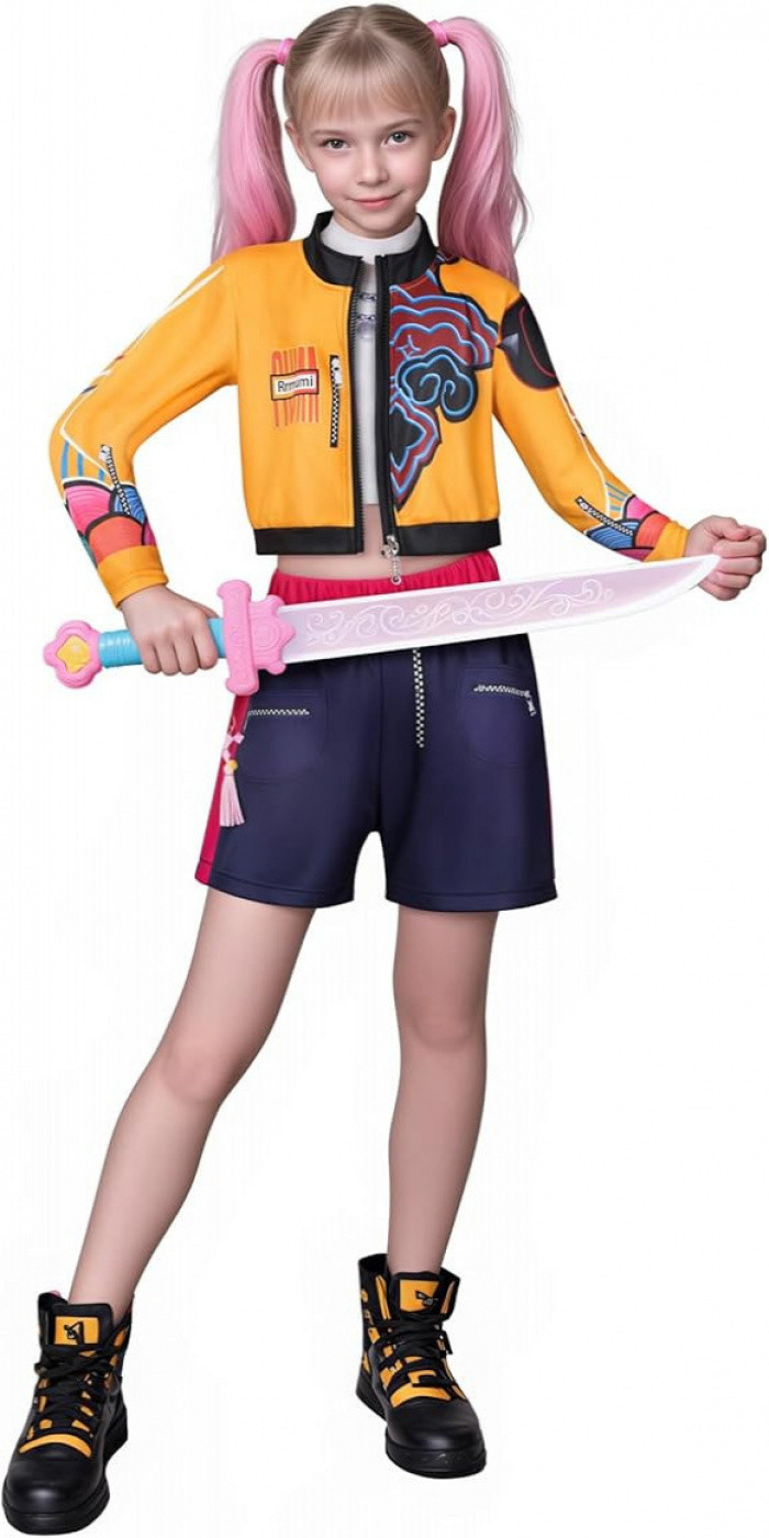 kpop demon hunters costume kids Demon Hunter Pop Singer Halloween ...