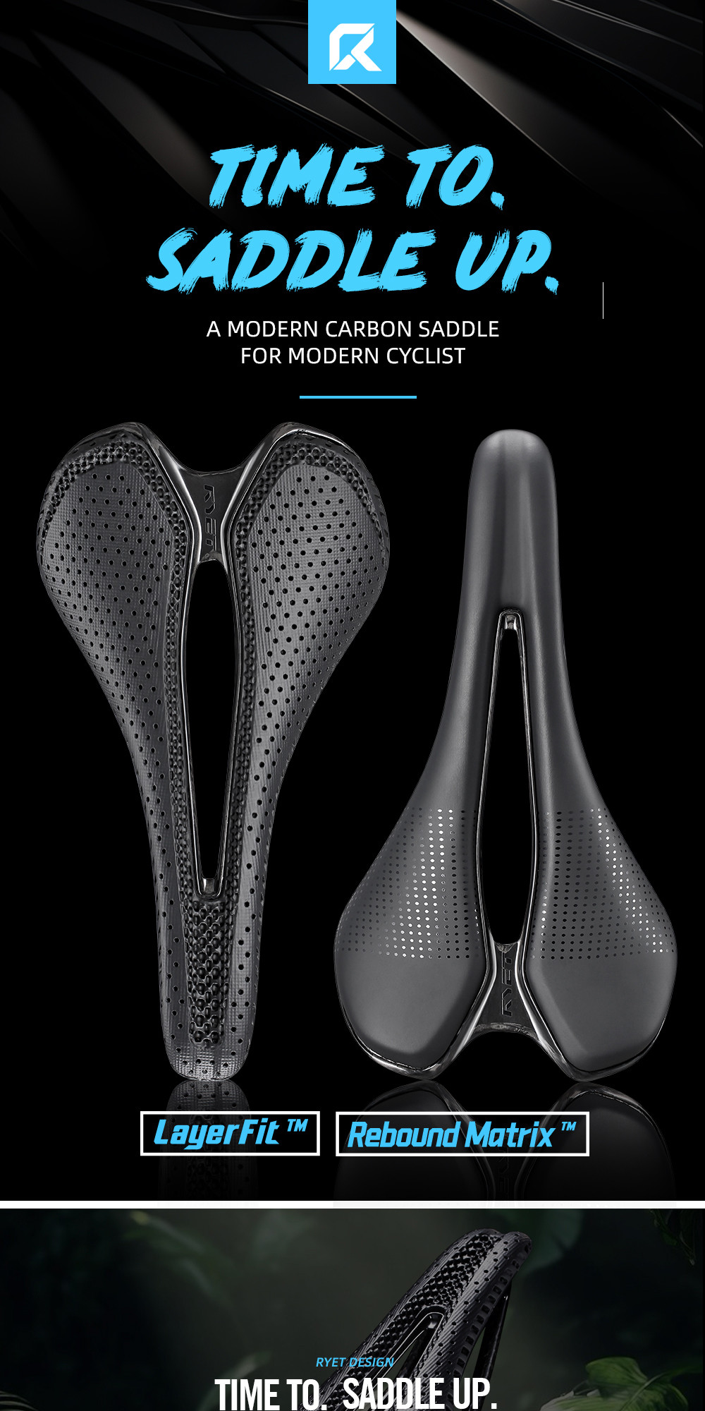 RYET 12K Full Carbon 3D Print Saddle 122g for Triathlon Road MTB Gravel ...