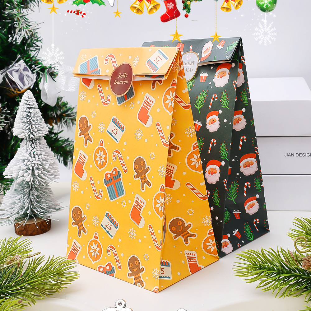 12Pcs Xmas Candy Wrapping Paper Bag Christmas Gift Snack Bags with ...