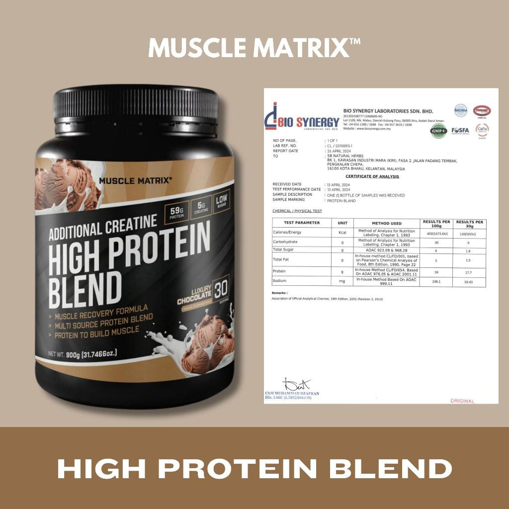 Muscle Matrix Whey Sachet High Bend Protein With Creatine Halal Lab ...