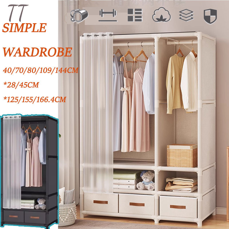 TT Wardrobe Dust-cloth Wardrobe Dormitory Rental Room Home Bedroom ...