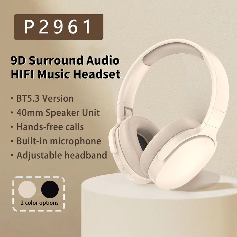 P2961 Wireless Headphones Bluetooth 5.3 Earphone Stereo HIFI Headset ...