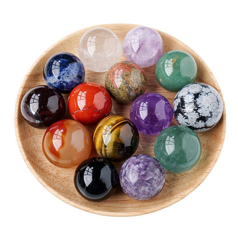SG LOCAL - AURA HAVEN Natural crystal ball ornaments, amethyst, citrine ...