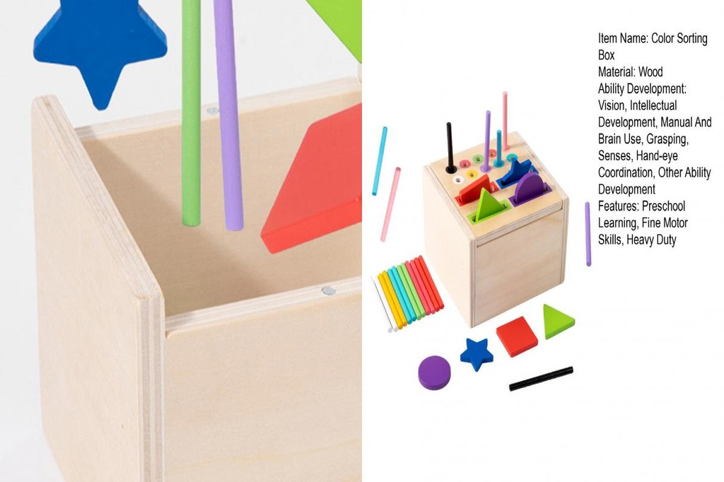 /LO/ Wooden Color Matching Game Toddlers Brain Development Toy Wooden ...