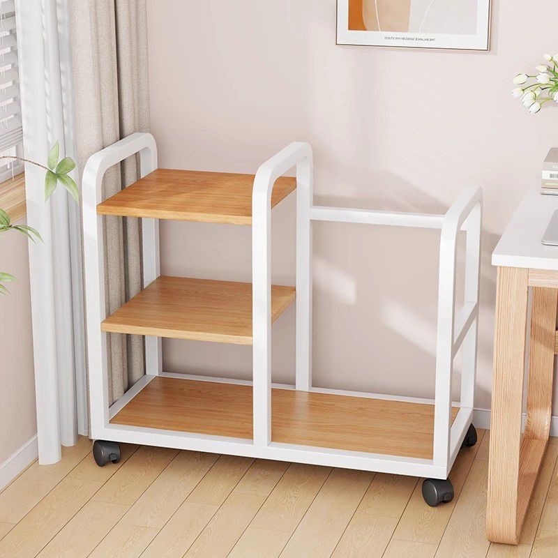 Movable Multi-layer Bookshelf Office Workstation Trolley Pulley ...