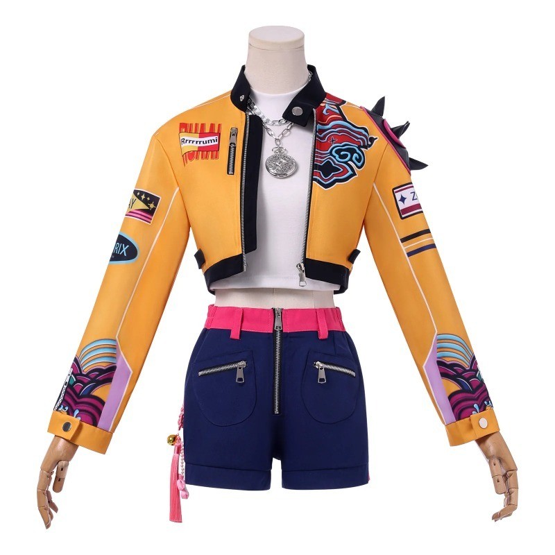 Rumi Cosplay Costume Anime Movie KPop Demon Hunters Yellow Jacket ...
