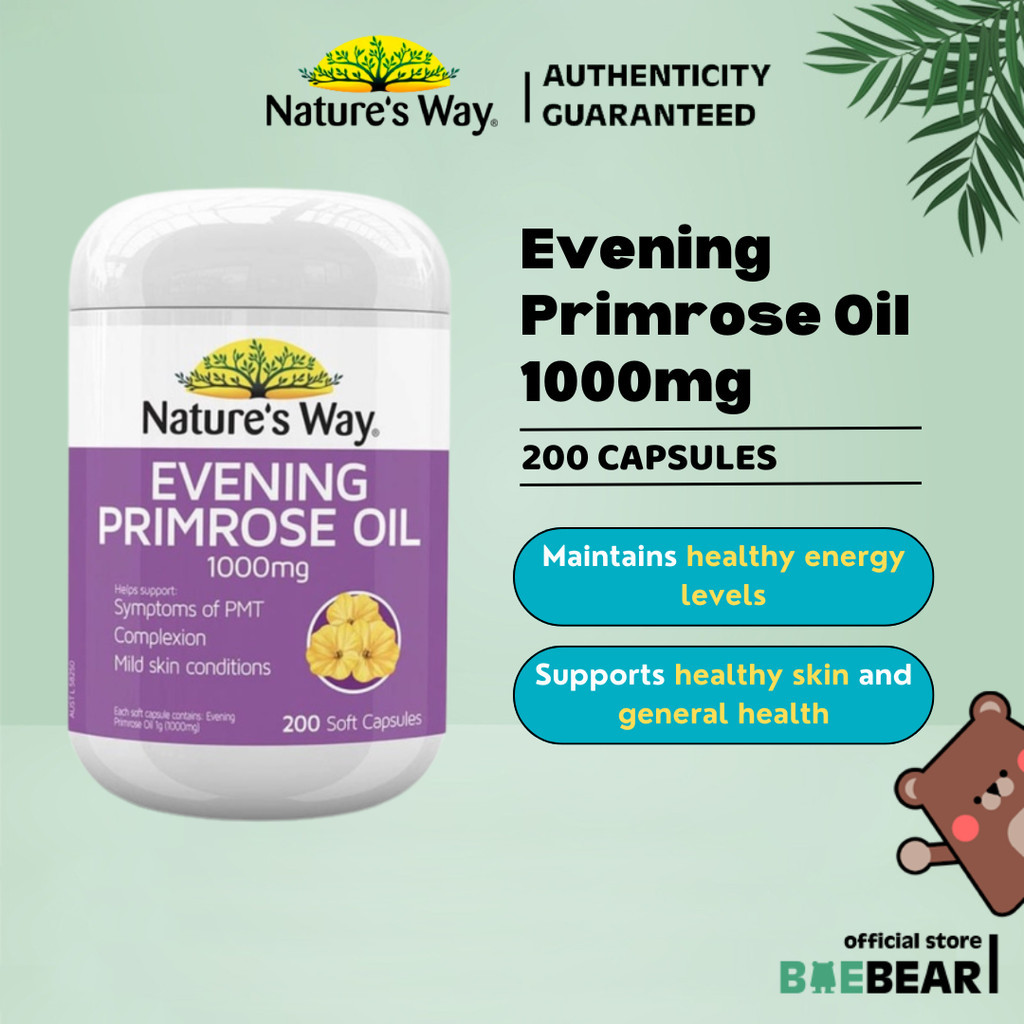Nature's Way Evening Primrose Oil (EPO) 200 Soft Capsules | Shopee ...