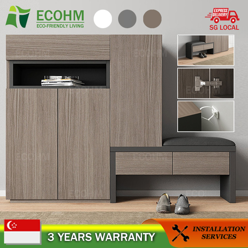 ECOHM Shoe Cabinet With Stool High Quality Nordic Shoe Cabinet Storage ...