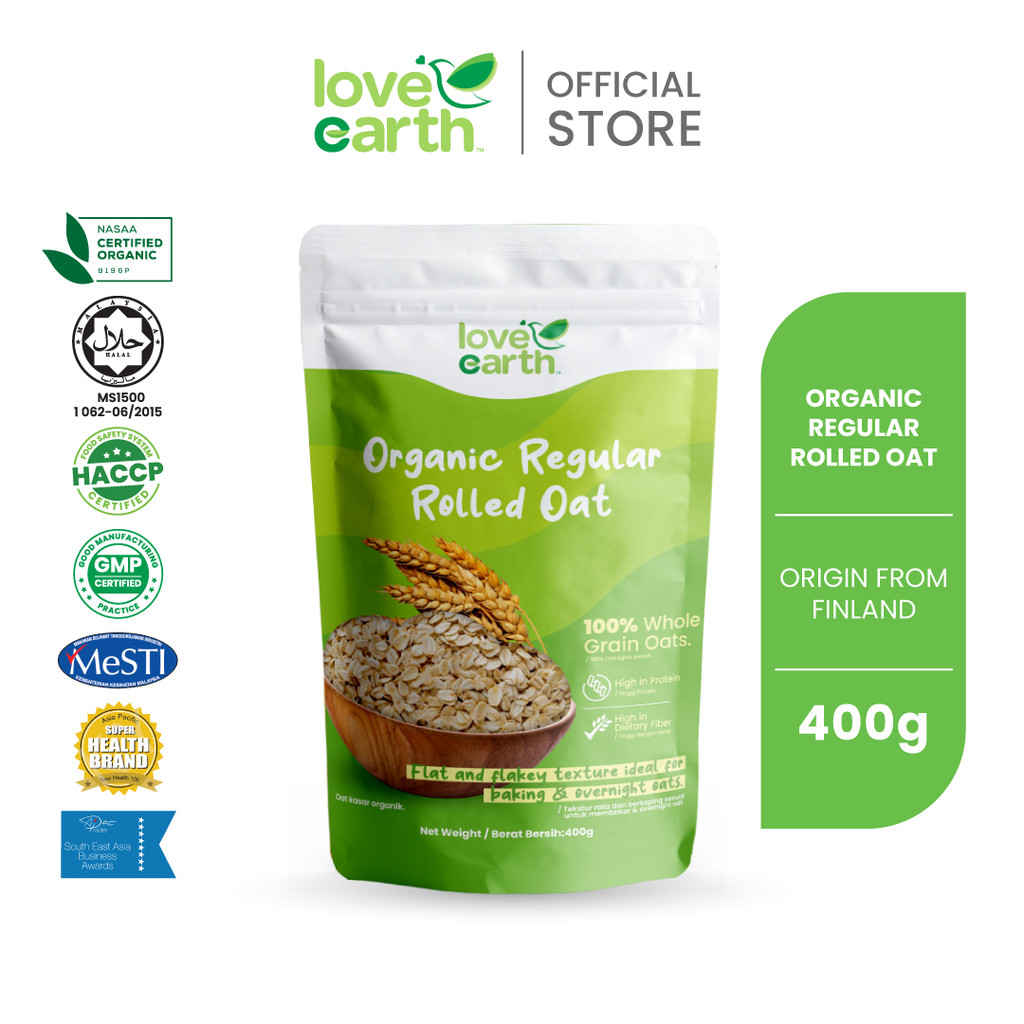 Love Earth Organic Regular Rolled Oat 400g | Shopee Singapore